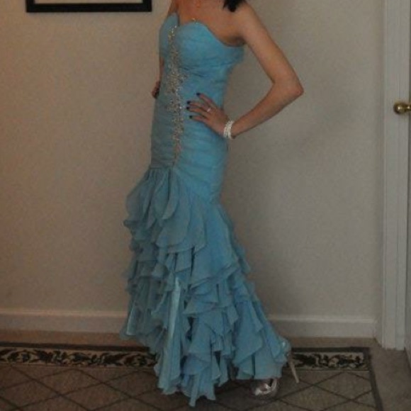 Dresses | Sky Blue Fish Tail Style Prom Evening Dress | Poshmark